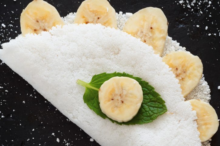Tapioca Vegana de Banana e Cacau