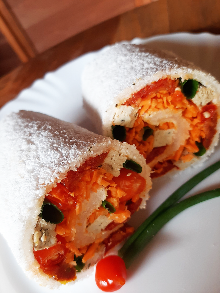 Tapioca Vegana de Morango e Coco